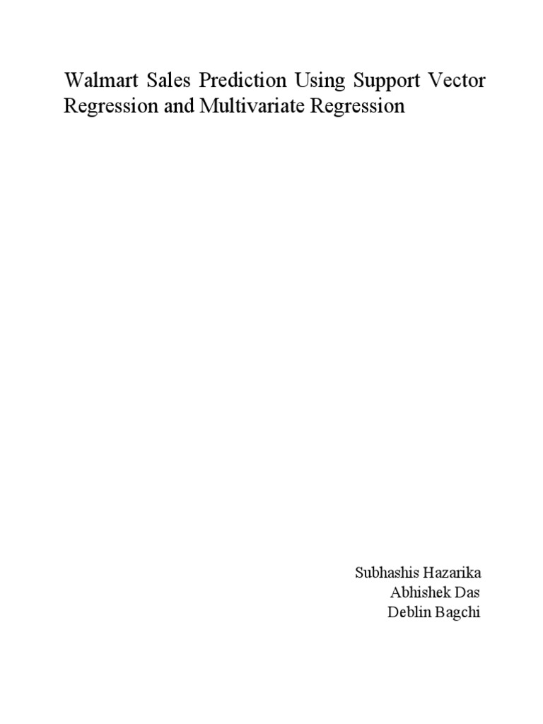 Walmart Sales Prediction Using Support Vector Regression and ...