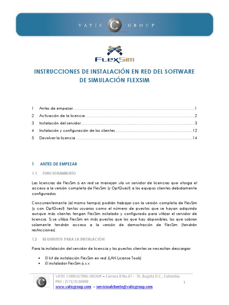 Instalación Flexsim En Red Pdf