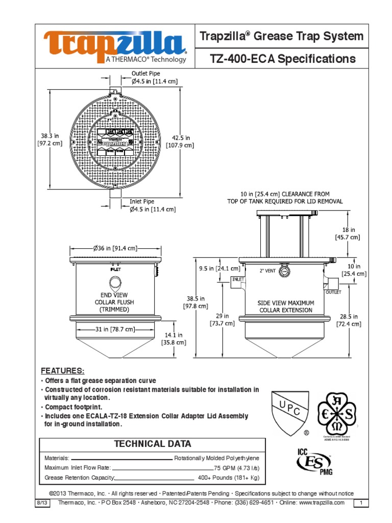 Tz-400-Eca Specs | PDF | Industries | Manufactured Goods