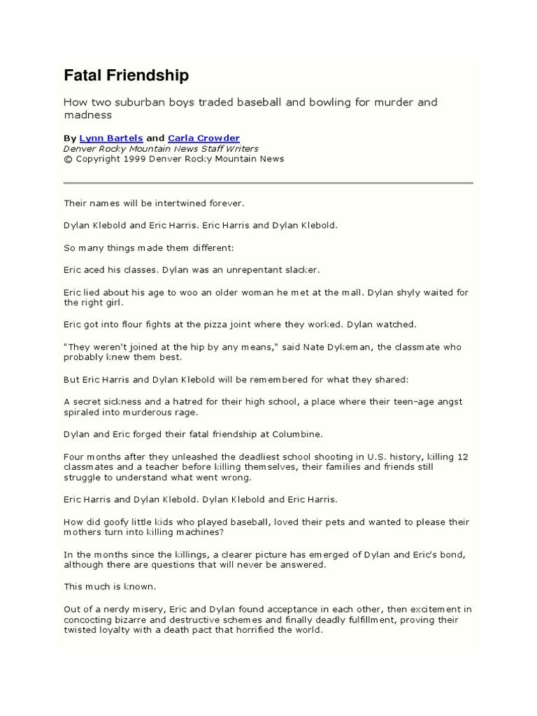 Fatal Friendship | PDF