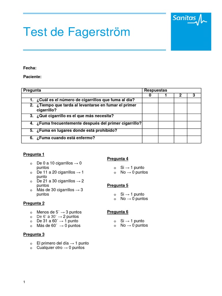 Test de Fagerström | PDF