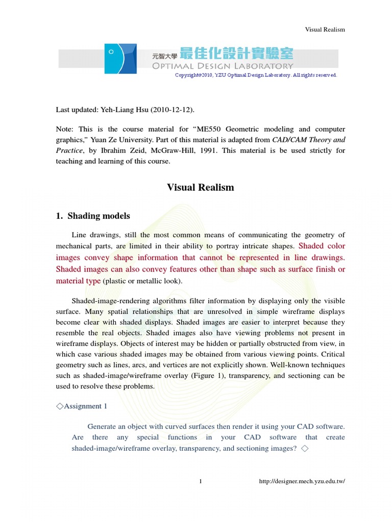 1 Visual Realism Brief | PDF | Computer Graphics | Graphics