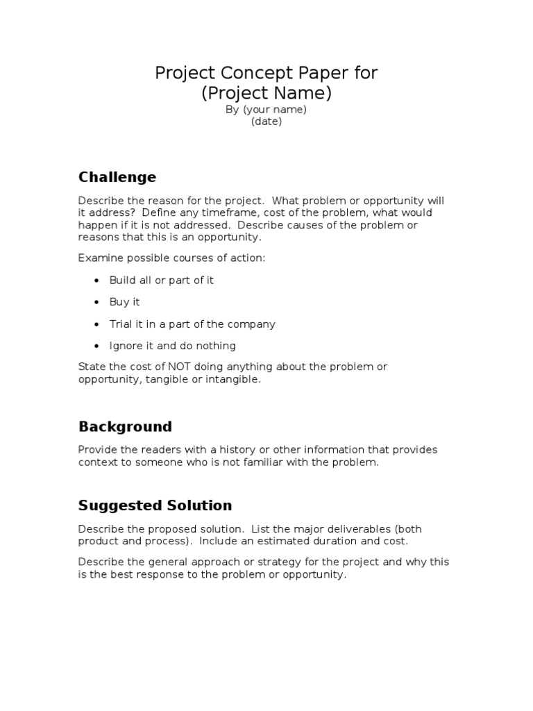 Project Concept Paper | PDF