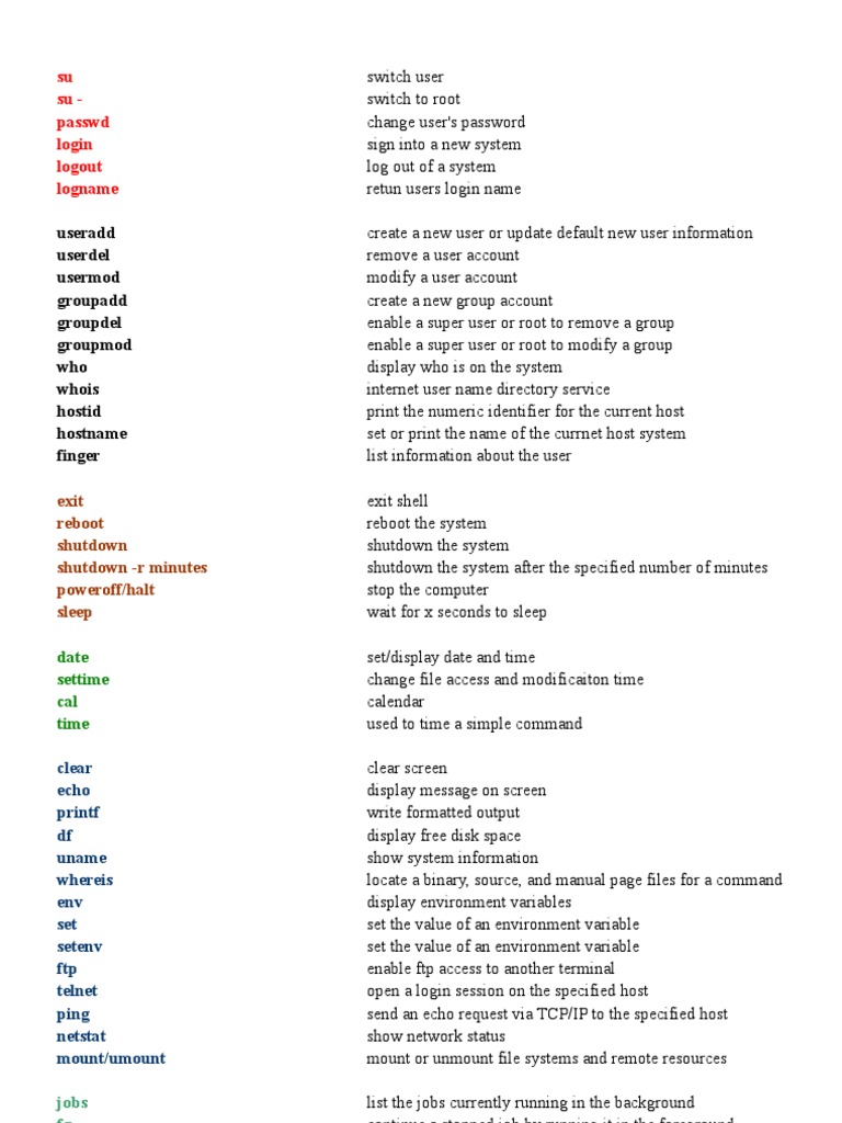 Linux Command Quick Reference | PDF | File Transfer Protocol | Unix ... Linux Command Quick Reference | PDF | File Transfer Protocol | Unix ...