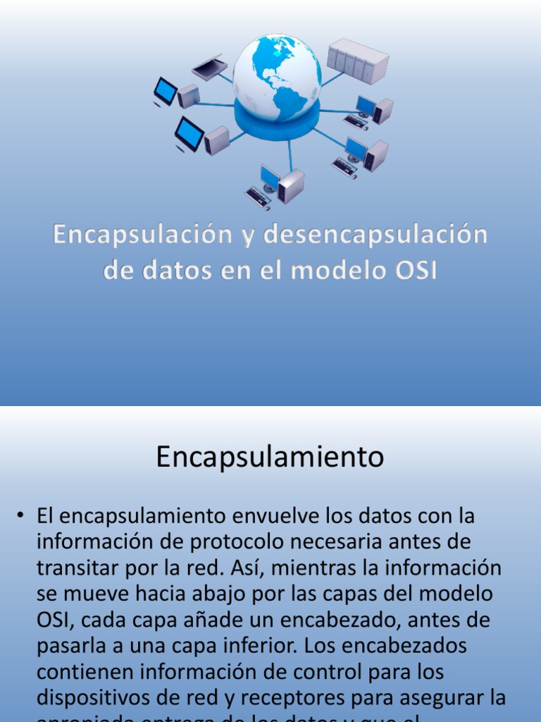 Presentación Encapsulamiento OSI | PDF | Modelo osi | Red de computadoras