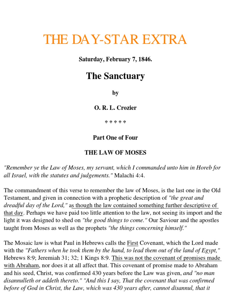 CROZIER, O. R. L. - Day Star Extra- Sanctuary | Passover | Tabernacle