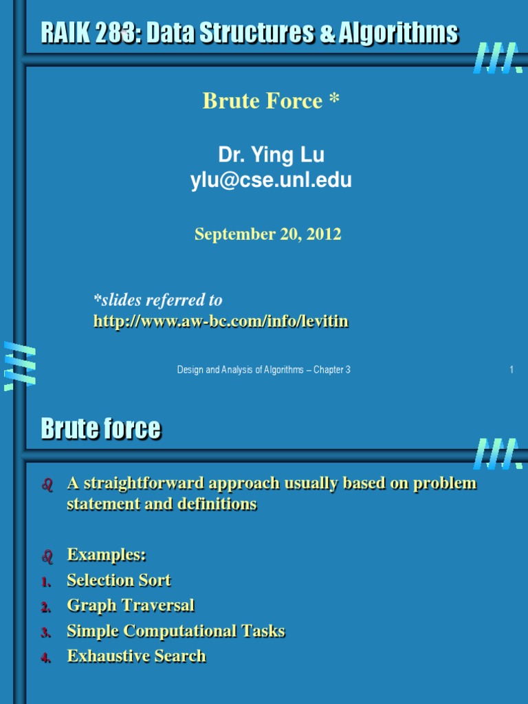 RAIK 283: Data Structures & Algorithms: Brute Force | PDF | Graph ...