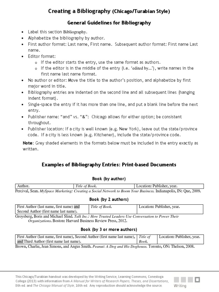 Creating A Bibliography | PDF | A Manual For Writers Of Research Papers ...