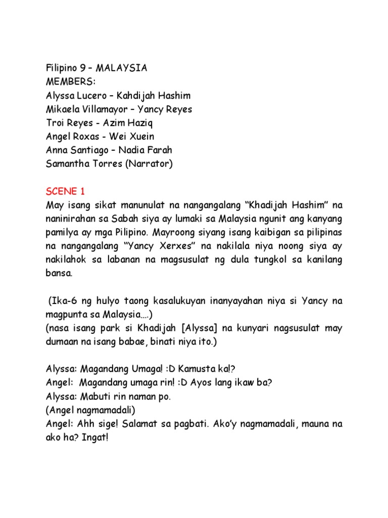 Filipino Play Script | PDF