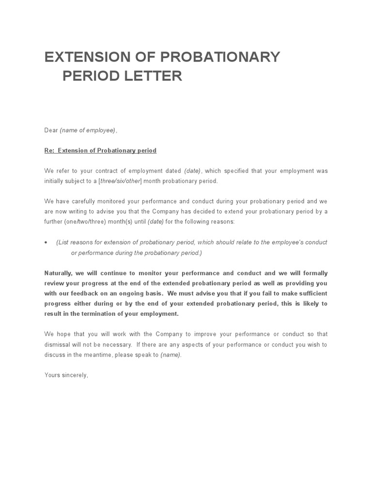 Probation Period Extension Notice | PDF
