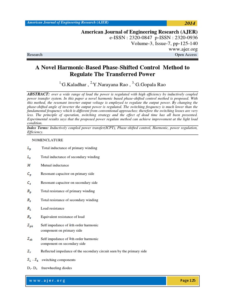 A Novel Harmonic-Based Phase-Shifted Control Method To Regulate The ...