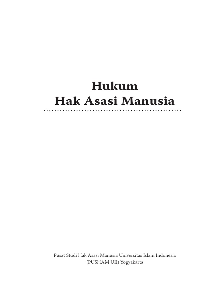 Hukum Hak Asasi Manusia 1 - I - IV | PDF