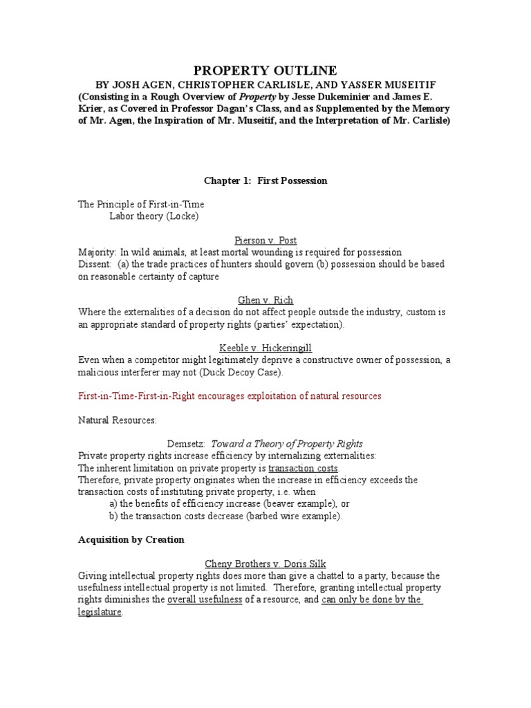 Property Outline 2 | PDF | Business