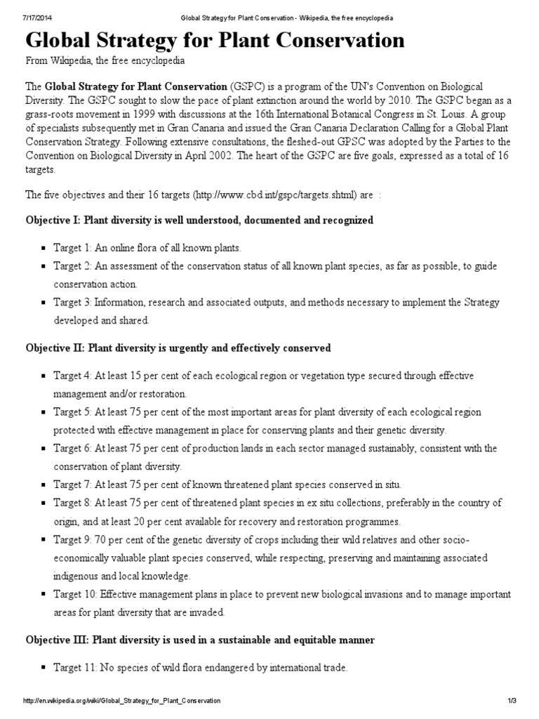 Global Strategy For Plant Conservation - Wikipedia, The Free ...