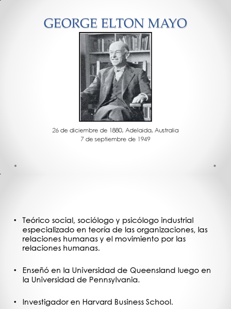 George Elton Mayo | PDF | Sicología | Science