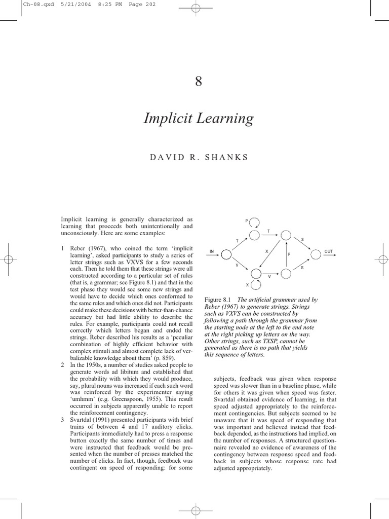 Implicit Learning | PDF | Classical Conditioning | Reinforcement