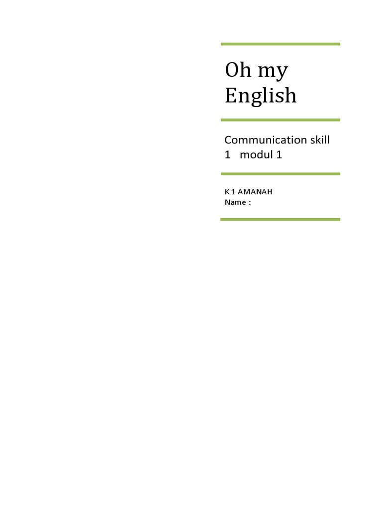 English Communication Skills Module 1 | PDF