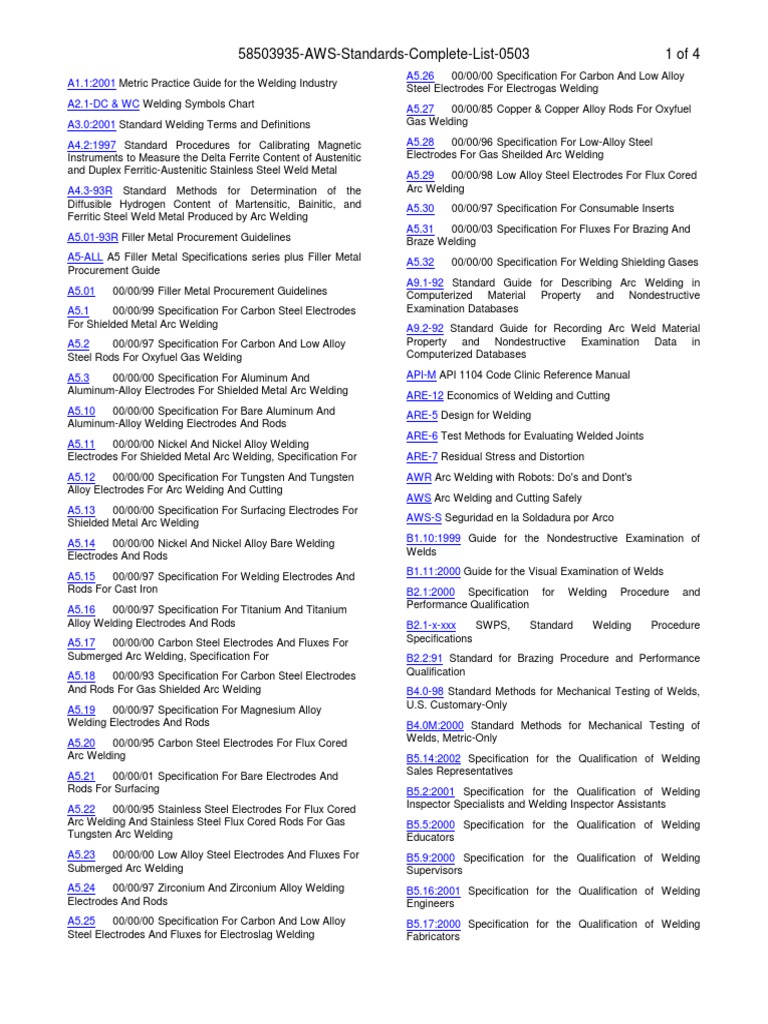 AWS Standards | Welding | Steel