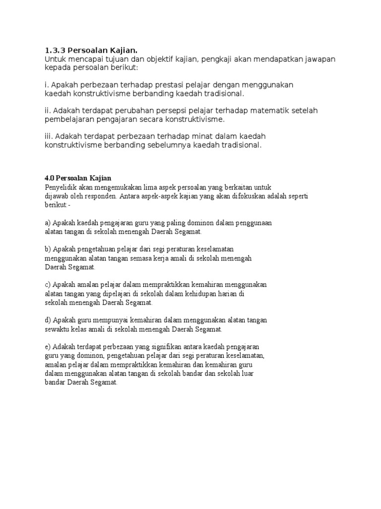 Persoalan Kajian | PDF