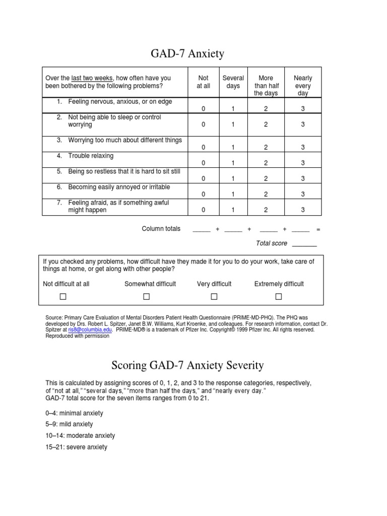 GAD 7 Anxiety Updated | PDF