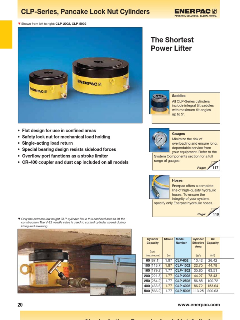 Enerpac CLP Series Catalog | PDF | Mechanical Engineering ...