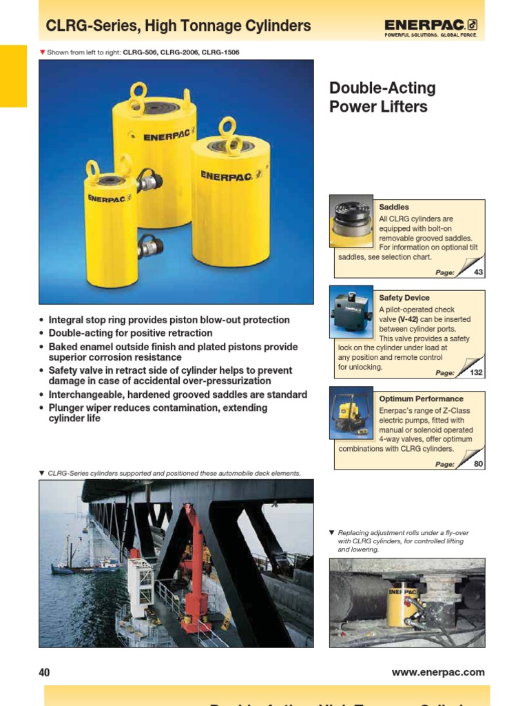 Enerpac CLRG Series Catalog | PDF | Cylinder (Engine) | Valve