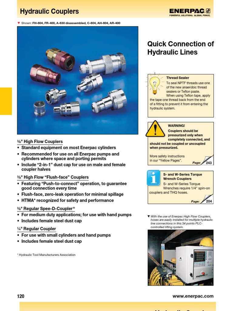 Enerpac Couplers Catalog | Download Free PDF | Mechanical Engineering ...