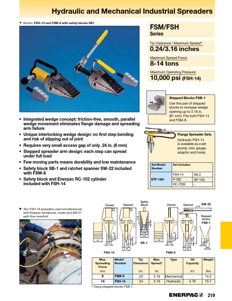Enerpac FSM & FSH Series Catalog | PDF | Manufactured Goods ...
