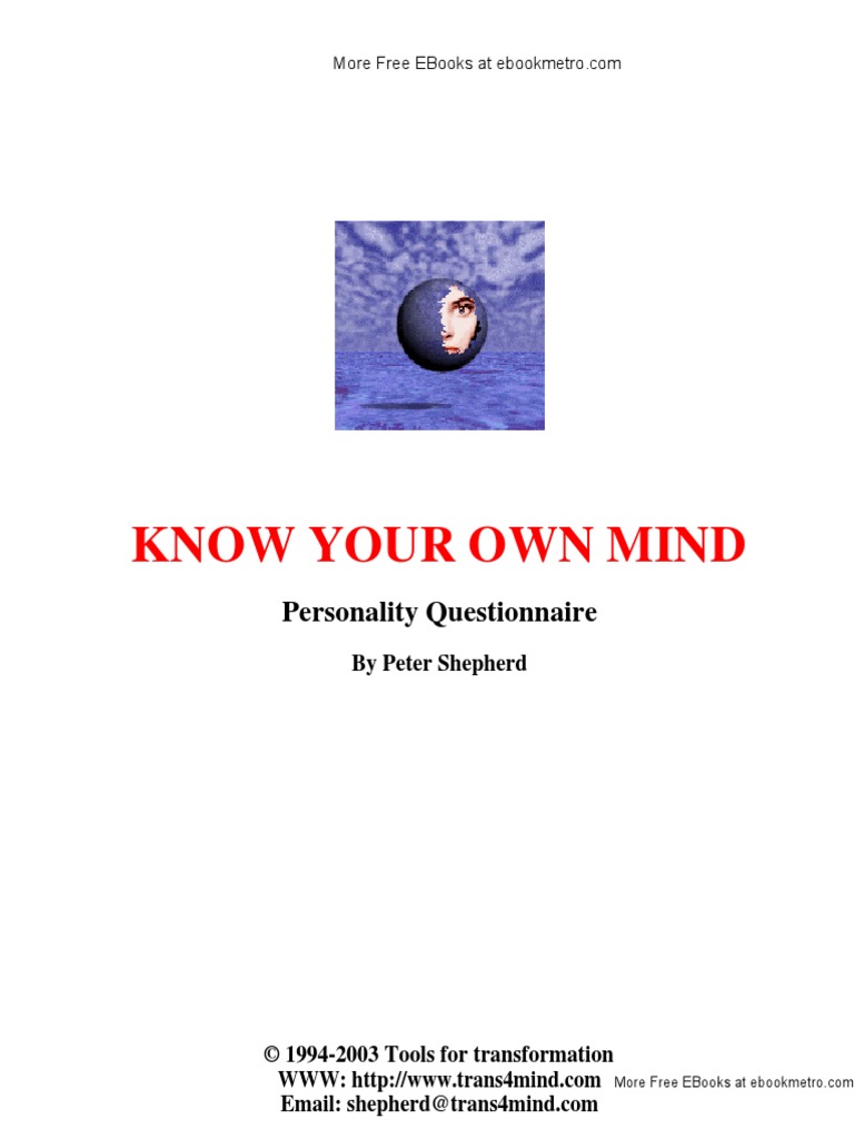 Know Your Own Mind: Personality Questionnaire | PDF