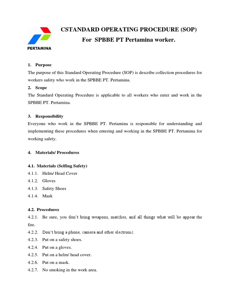 Standard Operating Procedure | PDF | Science & Mathematics