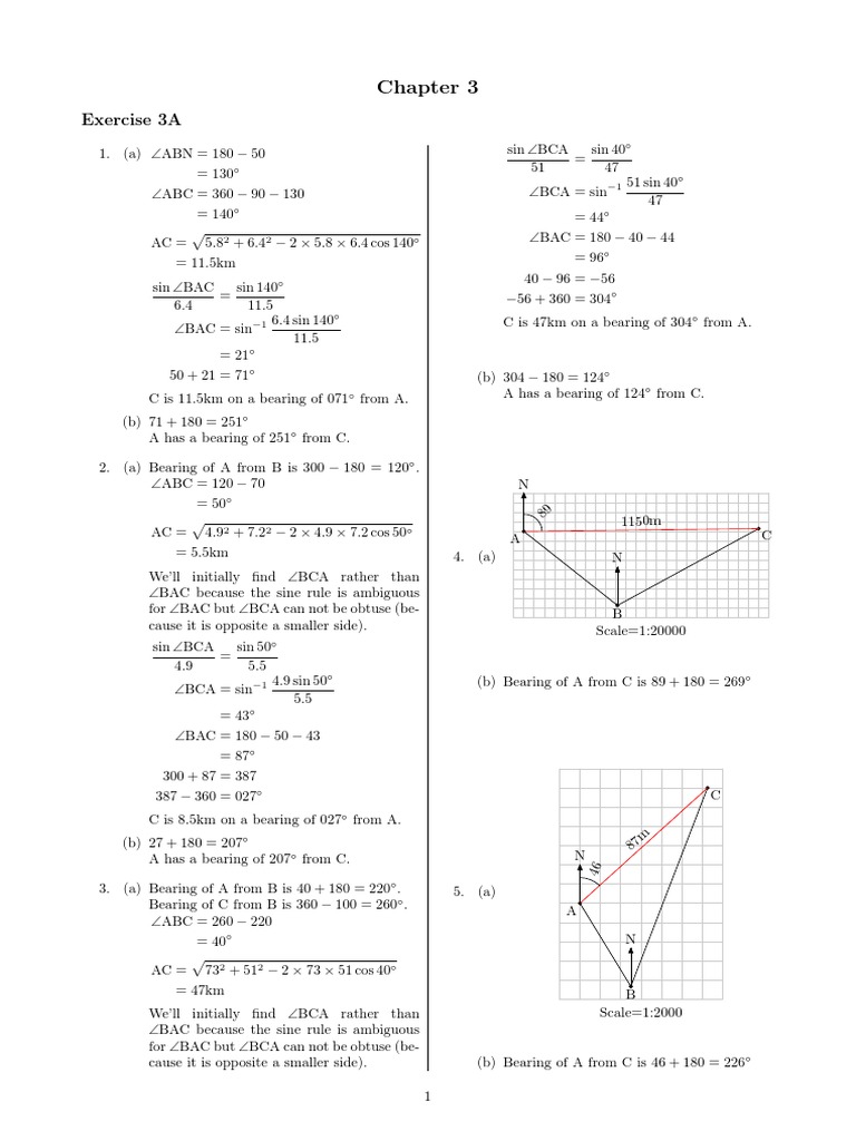 Sadler-Specialist Mathematics-Unit 3A-Chapter 3-Solutions | PDF ...