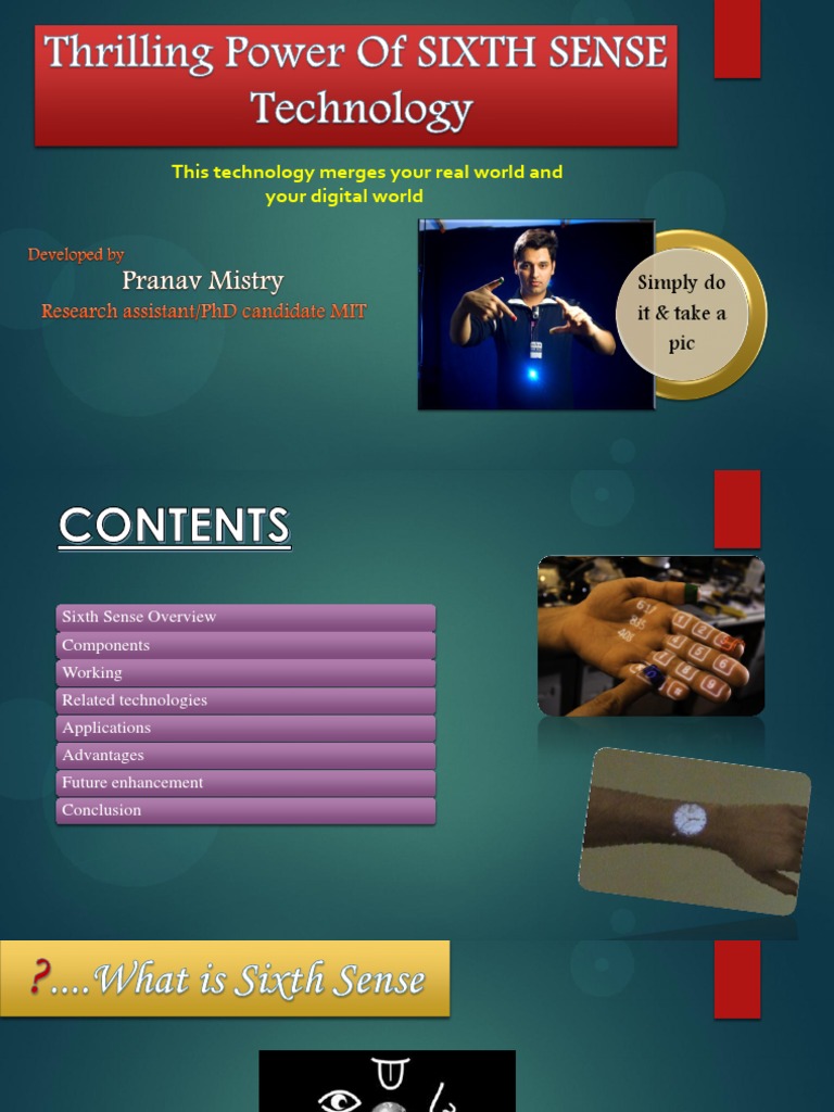 Sixth Sense Technology Overview | PDF | Computer Vision | Augmented Reality