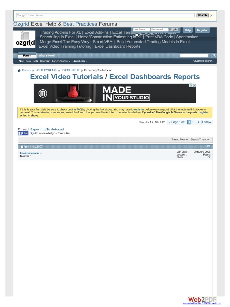 WWW Ozgrid Com | PDF | Microsoft Excel | Internet Forum
