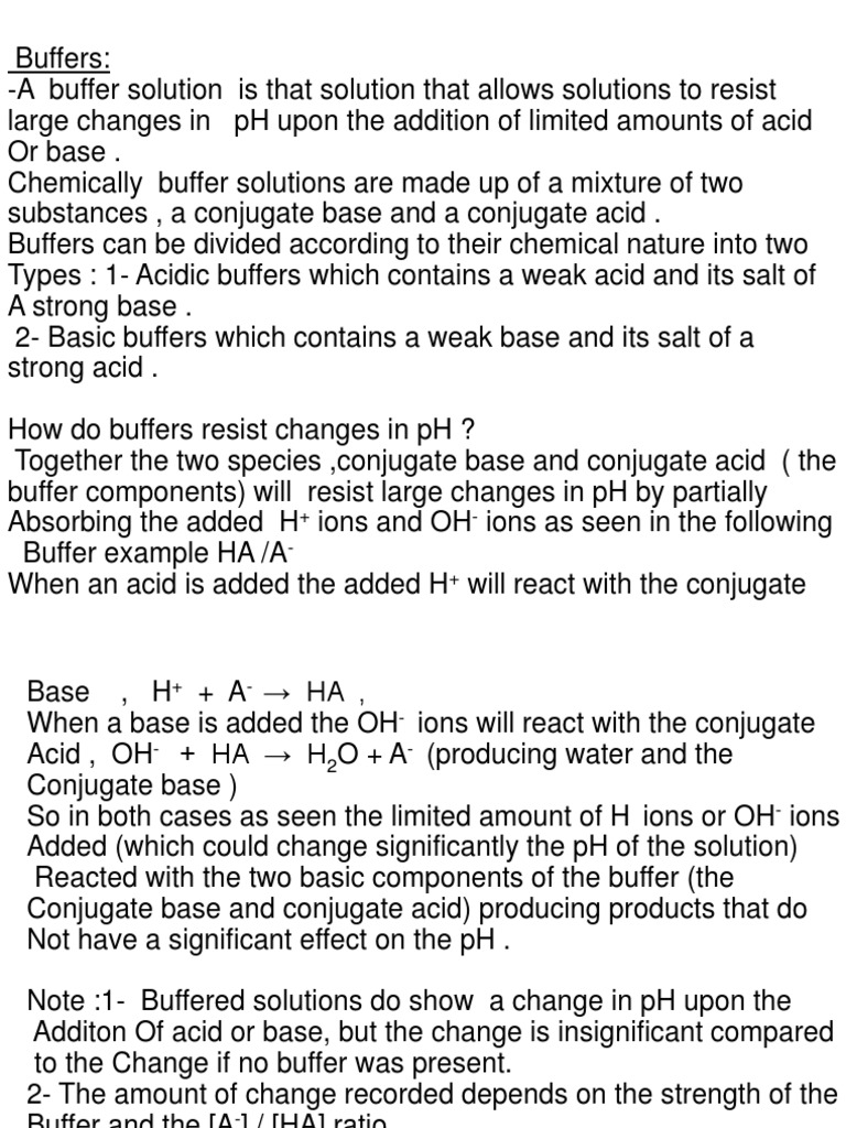 Buffers | PDF | Buffer Solution | Acid
