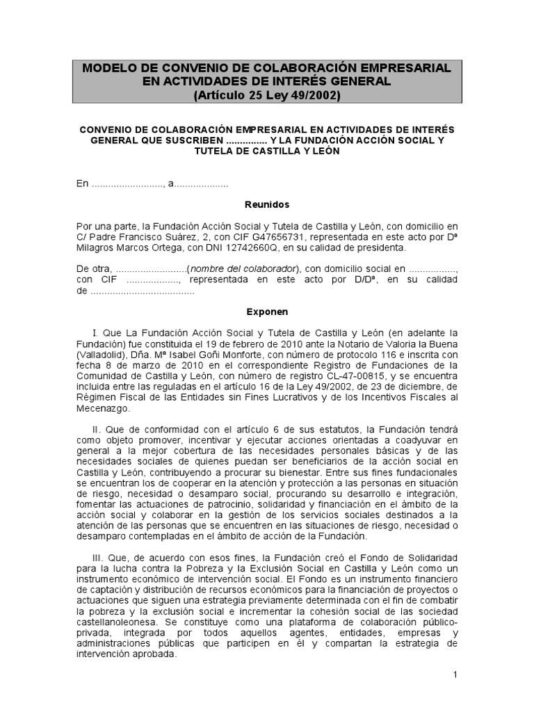 Modelo de Convenio de Colaboración | Propiedad intelectual | Gobierno