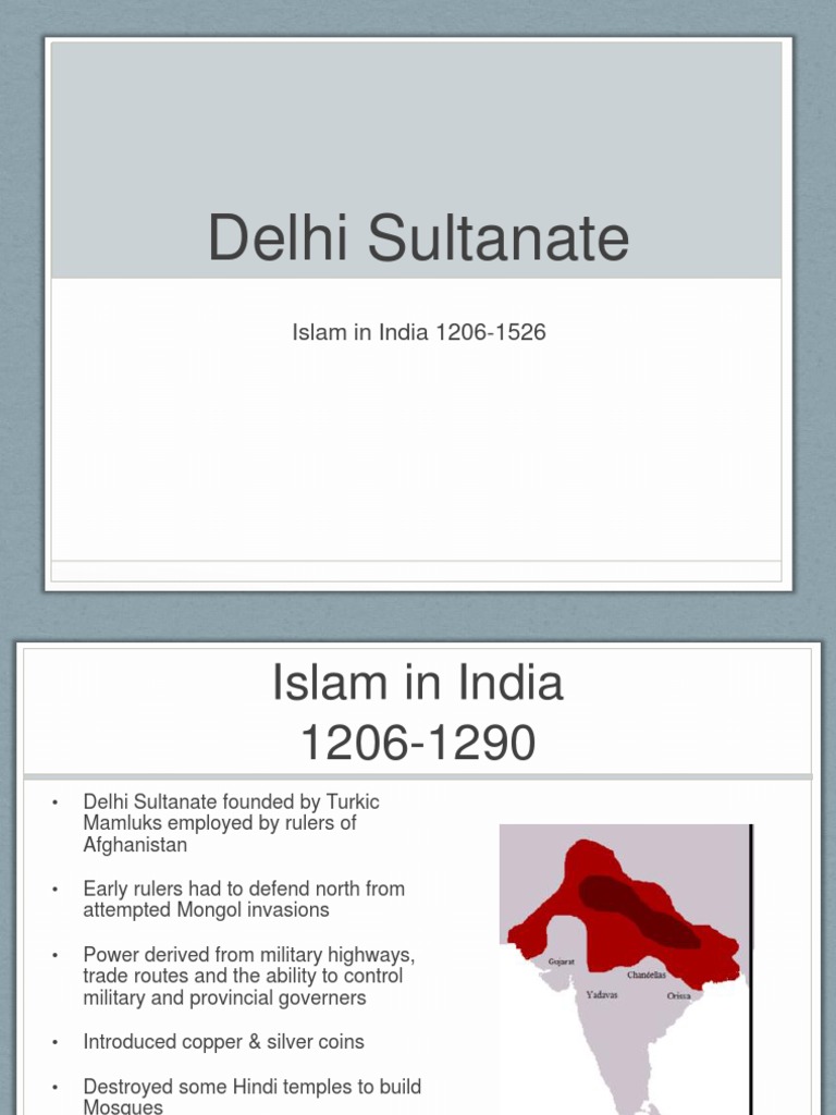 Delhi Sultanate: Islam in India 1206-1526 | PDF | Asia | South Asia
