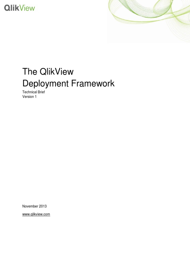 The Qlikview Deployment Framework: Technical Brief | PDF | Software Framework | Computer File