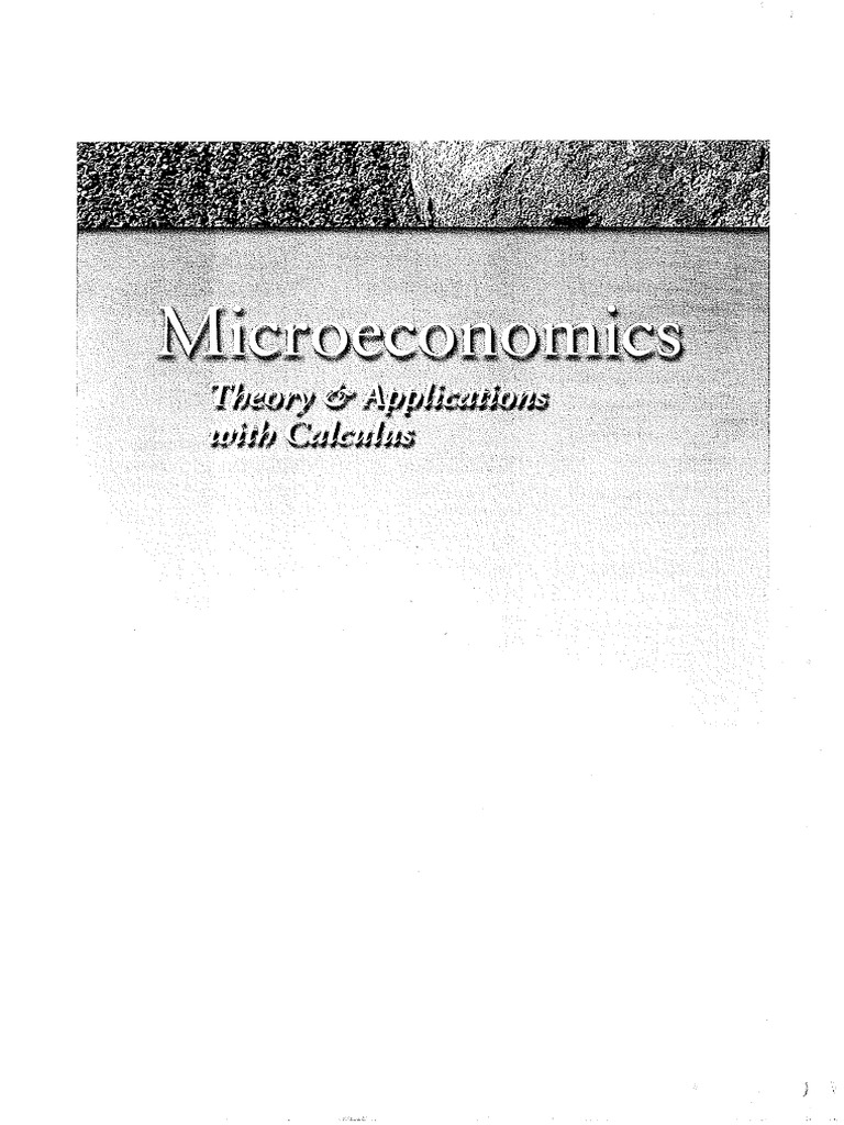 Microeconomics Theory and Applications With Calculus | PDF