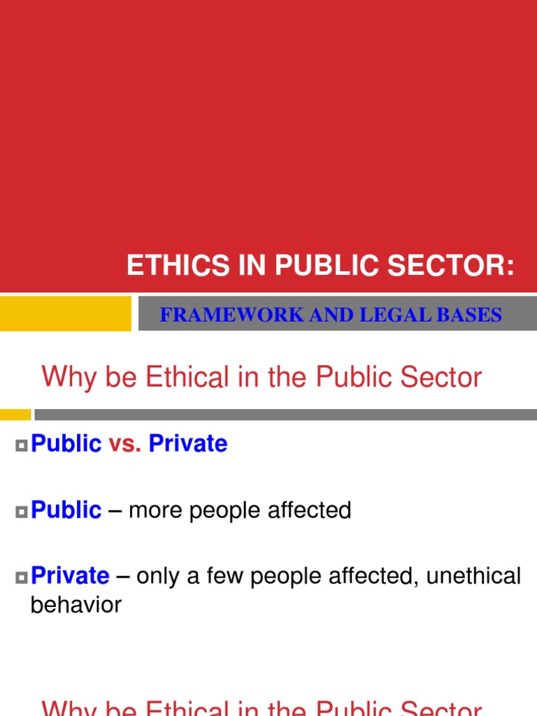 Ethics in Public Sector - Framework and Legal Bases | PDF ...