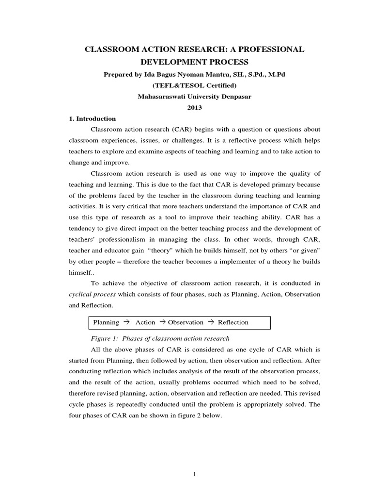 Classroom Action Research | PDF | Action Research | Scientific Method