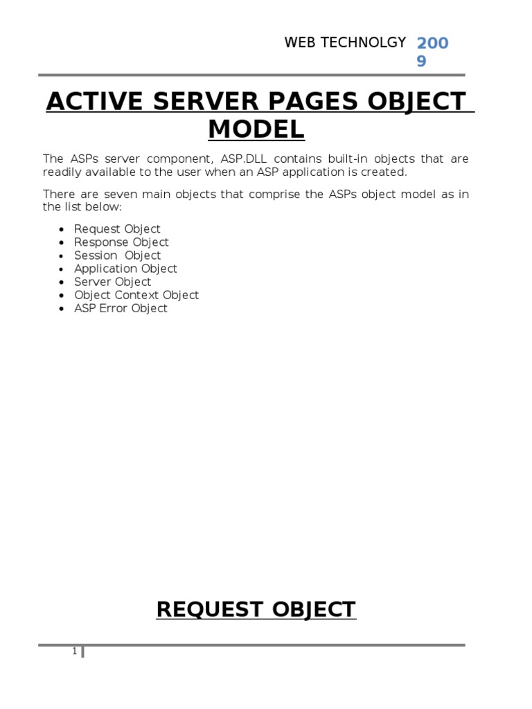 Active Server Pages Object Model | PDF | Http Cookie | Active Server Pages