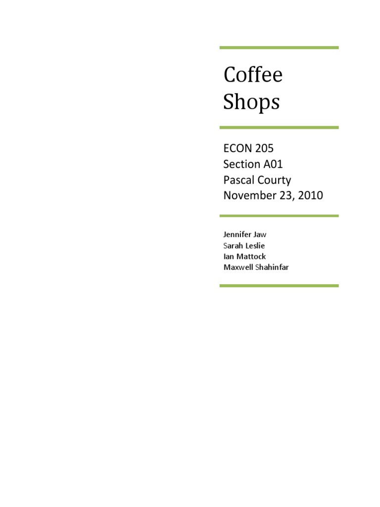 Coffee Shop PDF | PDF | Coffee | Demand