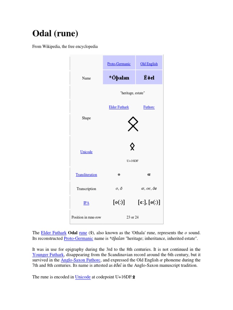 Odal (rune).pdf | Western Calligraphy | Greek Alphabet
