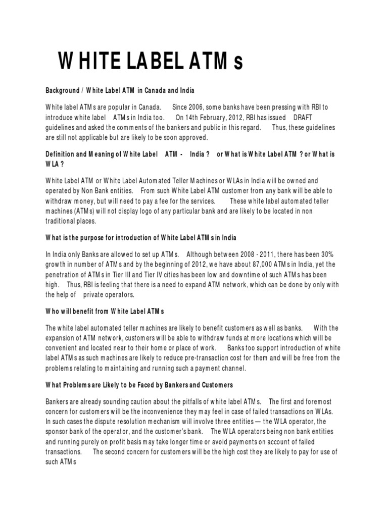 White and Brown Level Atms | PDF | Automated Teller Machine | Banks