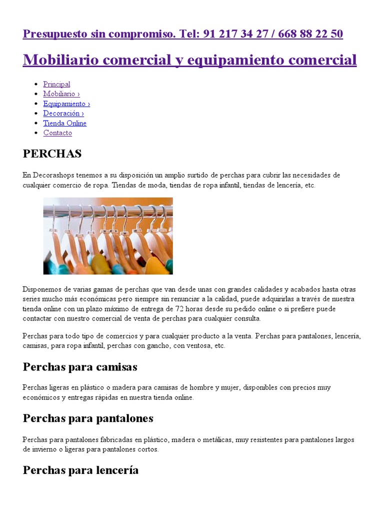 Perchas Económicas para Comercios | PDF | Prenda interior | Ropa