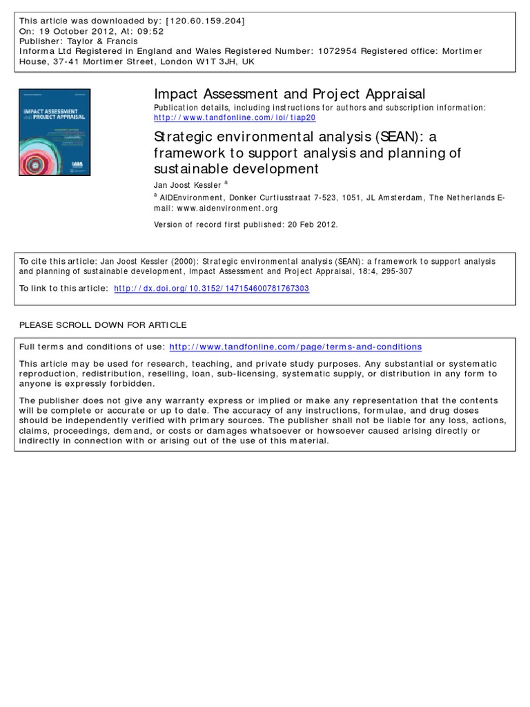Strategic Environmental Analysis | PDF | Sustainability | Strategic ...