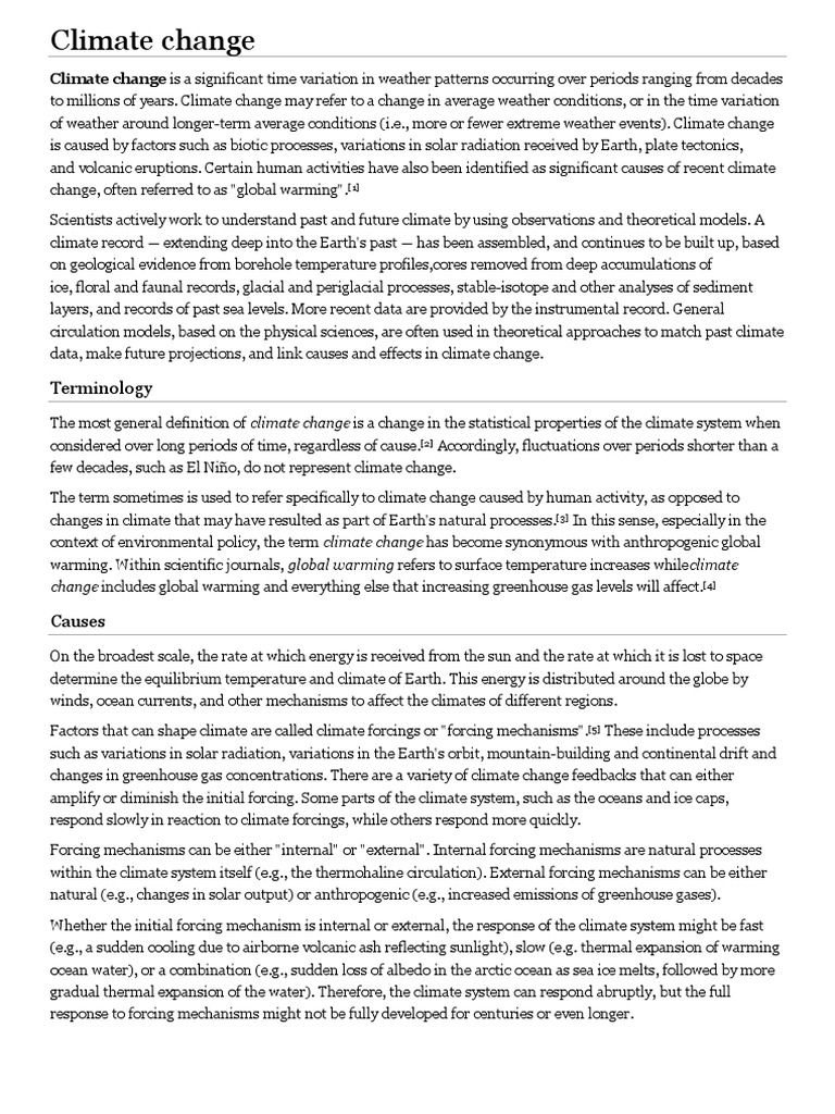 Climate Change: Terminology | PDF | Climate Change | Climate