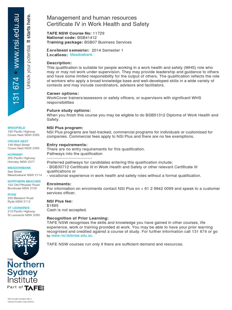 Tafe Brochure | PDF | Occupational Safety And Health | Teaching And ...