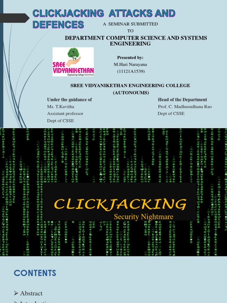 Department Computer Science and Systems Engineering: A Seminar Submitted TO | PDF | Hypertext ...