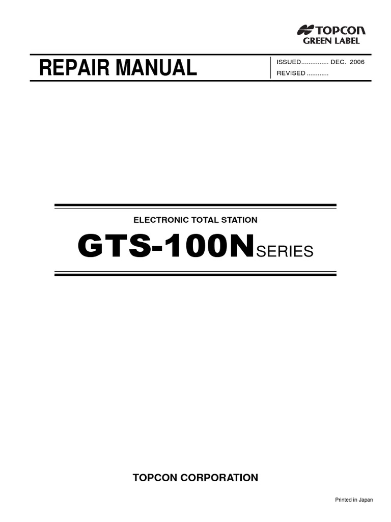 Topcon Gts-100n Series SM | PDF | Power Supply | Electrical Connector